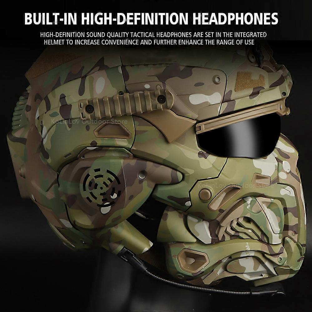 Military Helmet FAST Helmet Built-in Communication Headset Anti-fog Fan ...