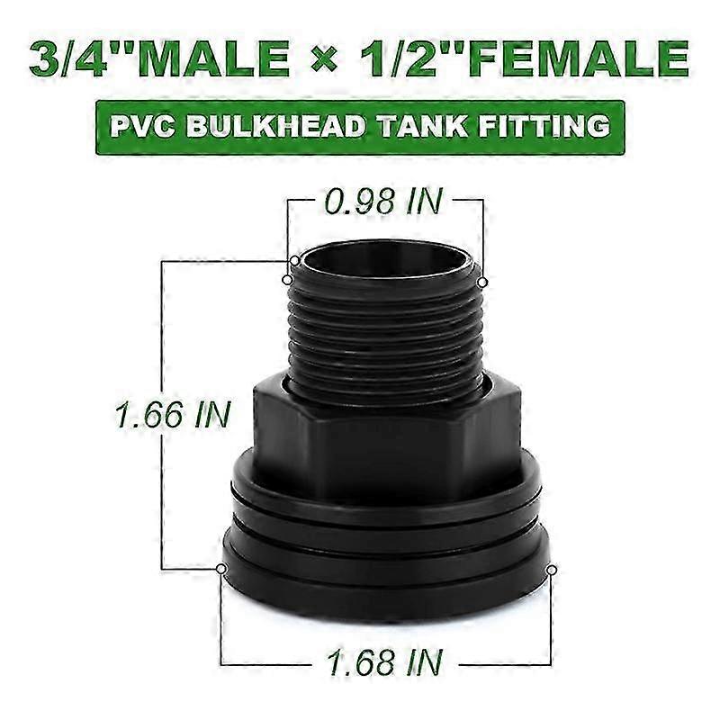 Pvc Bulkhead Fitting Double Threaded Bulkhead Water Tank Connector For ...