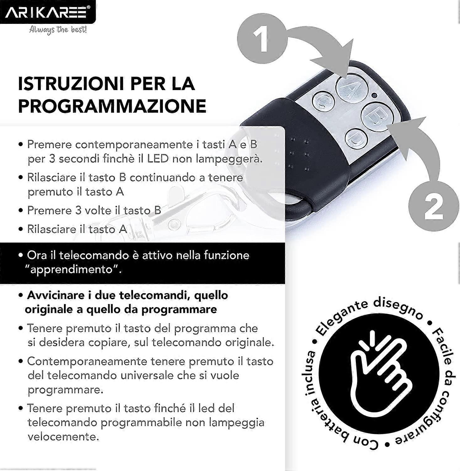 Universal gate remote control, frequency 433.92 Mhz for automatic gates ...