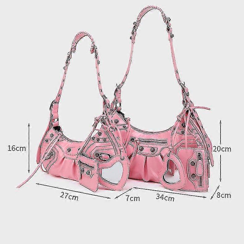 Half Moon Style Rivet Satchels Handbags Crocodile Crossbody Bags ...