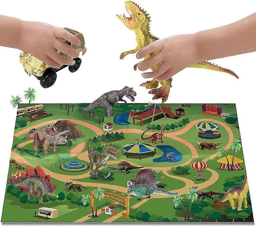 Dinosaur Toy Figure With Play Mat, Dinosaur Toy Set Dino Play Set ...