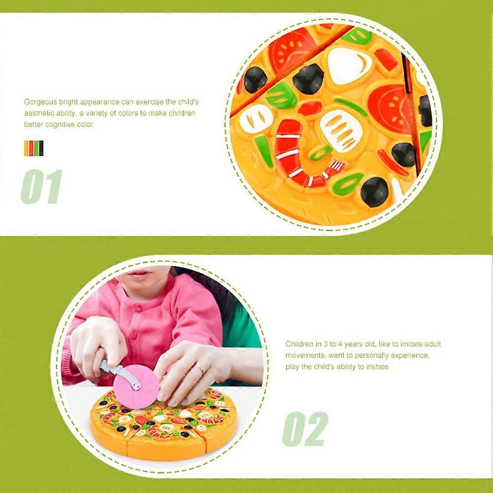 Kids Pizza Cutting Toy Simulation Plastic Pizza Dinette Child Toy ...