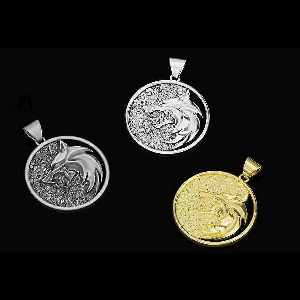Witcher Geralt of Rivia Medallion White Wolf Necklace for Men Women ...