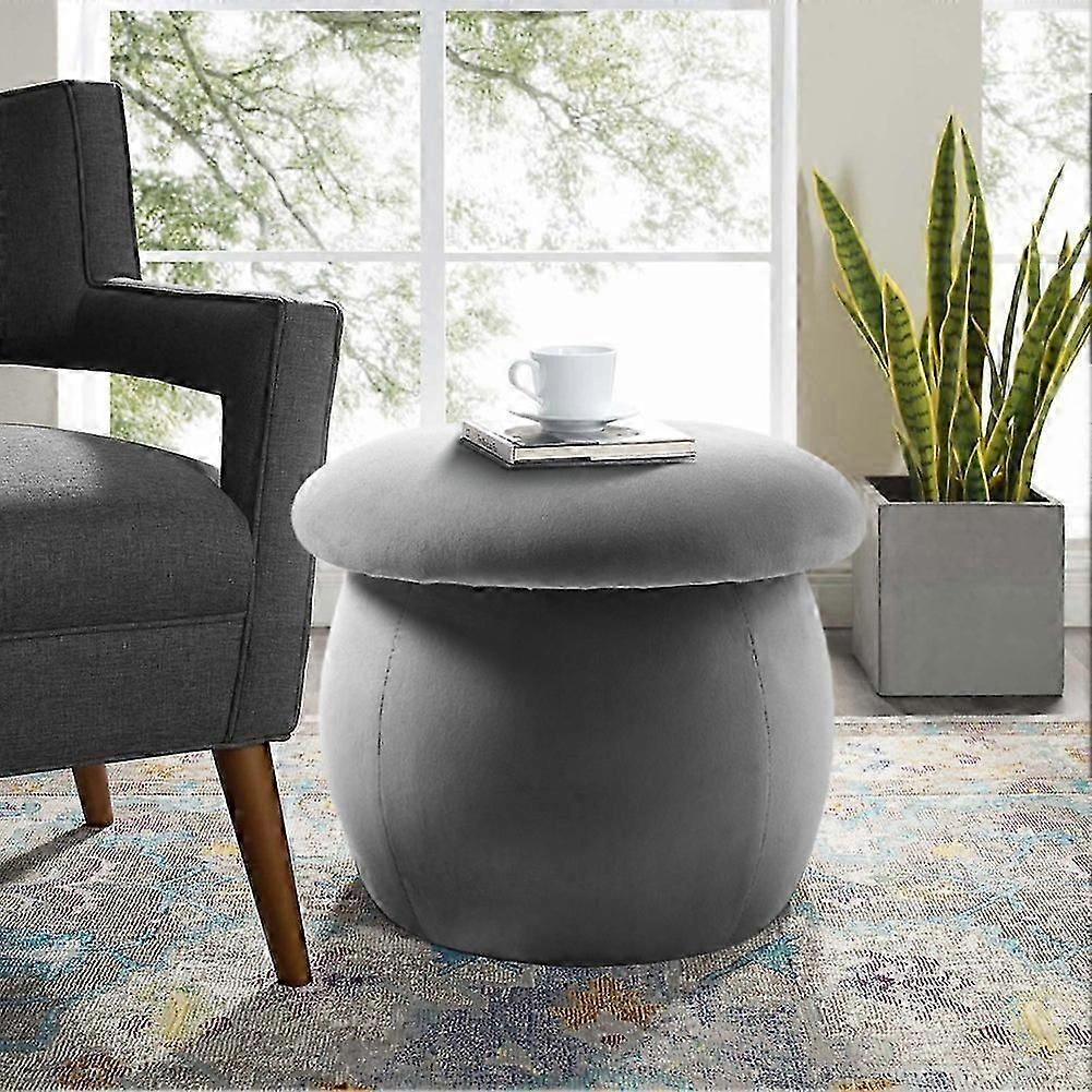 Ottoman Footstool Cute Mushroom-Shaped Velvet Pouf Ottoman Grey | Fruugo UK