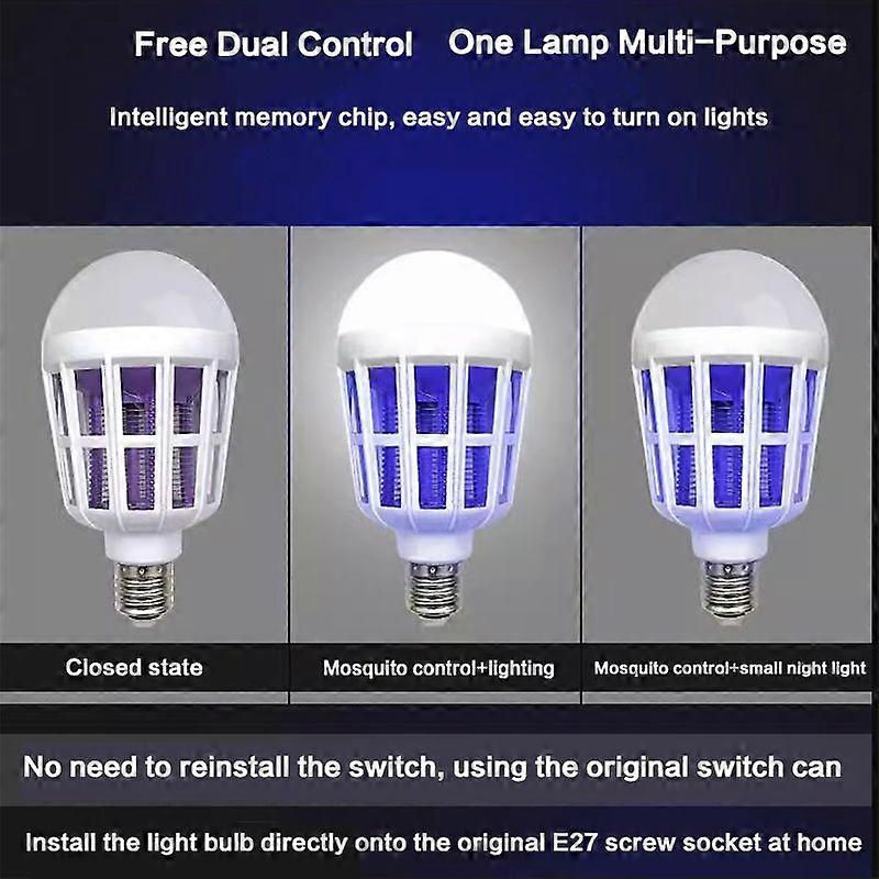 Led Mosquito Killer Lamp E27 Ultraviolet Light Home Mosquito Repellent ...