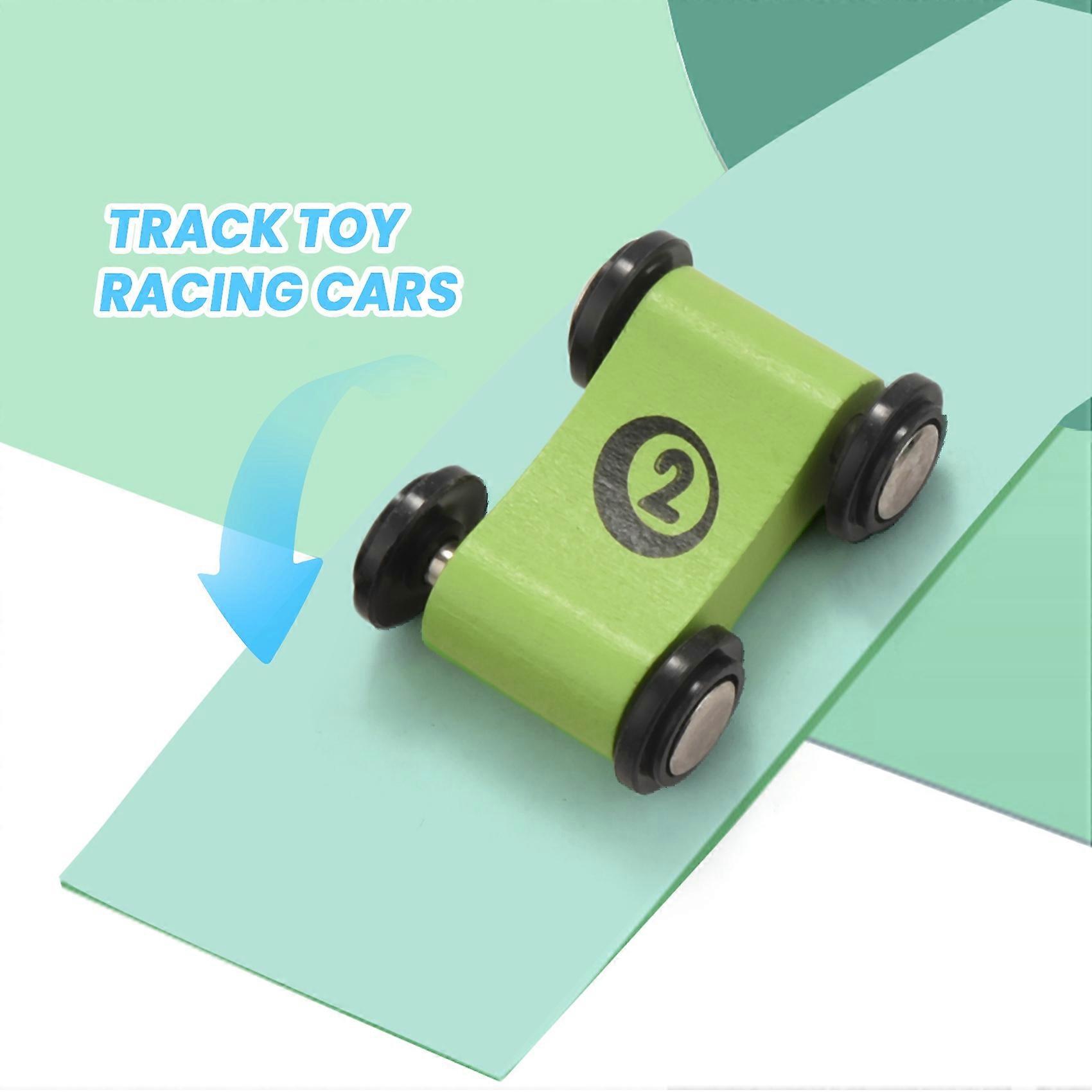 Wooden Car Ramp Race Track Toy Toddler Car Playset Replacement Cars 12 ...