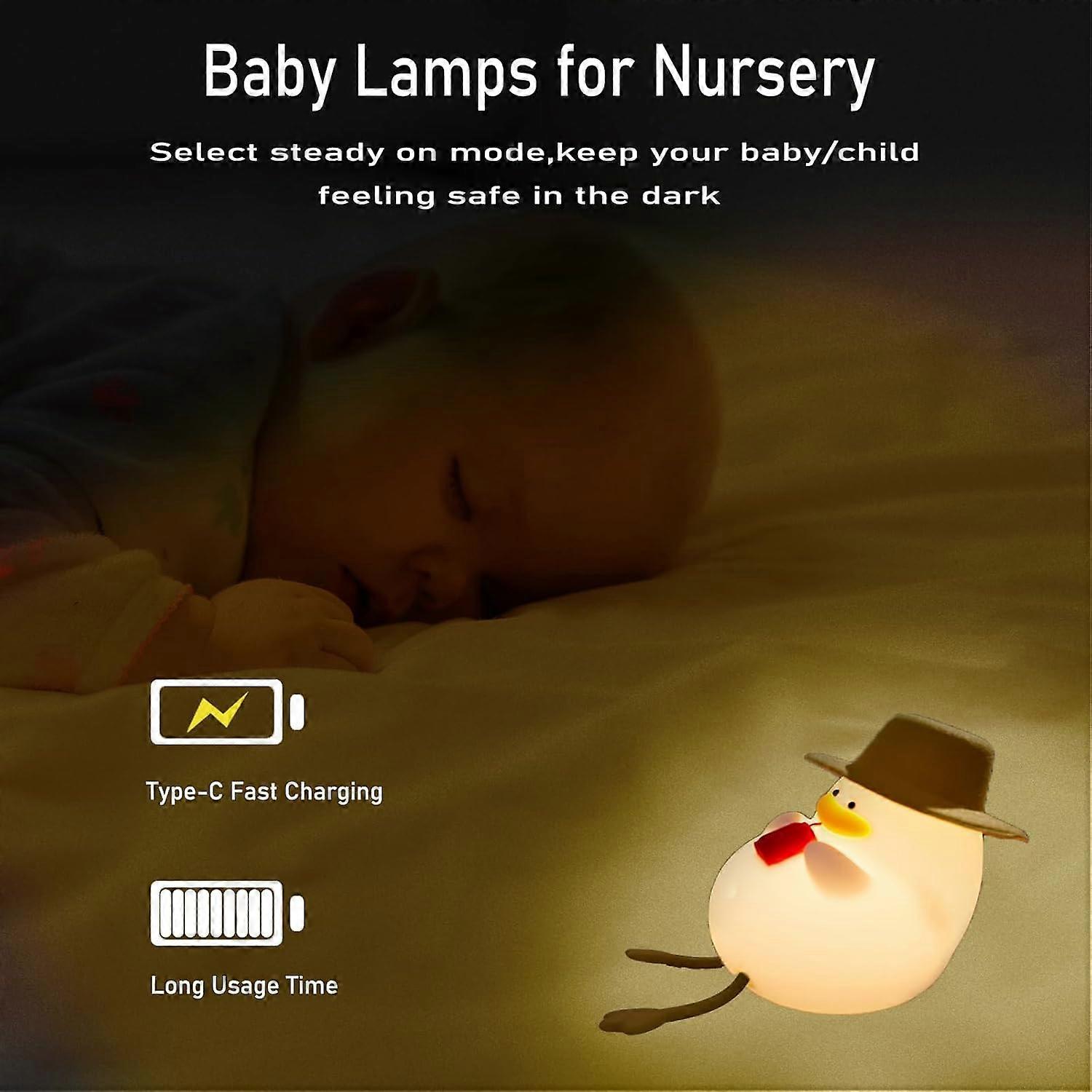 Night Light Duck LED Light for Kids,Warm White Animal Lamp with Multi ...