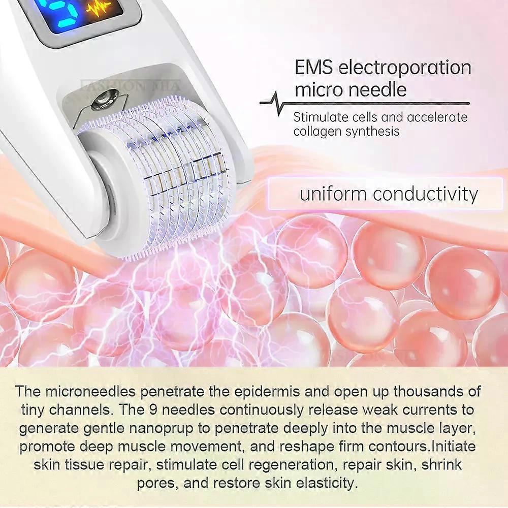 Gaibosi Electric Wireless EMS Titanium Derma Roller Microneedling Bio roller G5 Micro Current ...