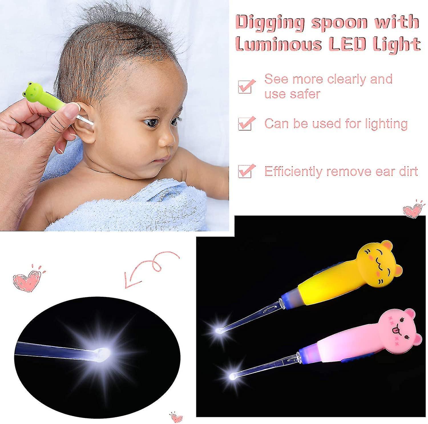 4 Pieces Kids Ear Wax Removal Led Light Children Earwax Remover Tool ...