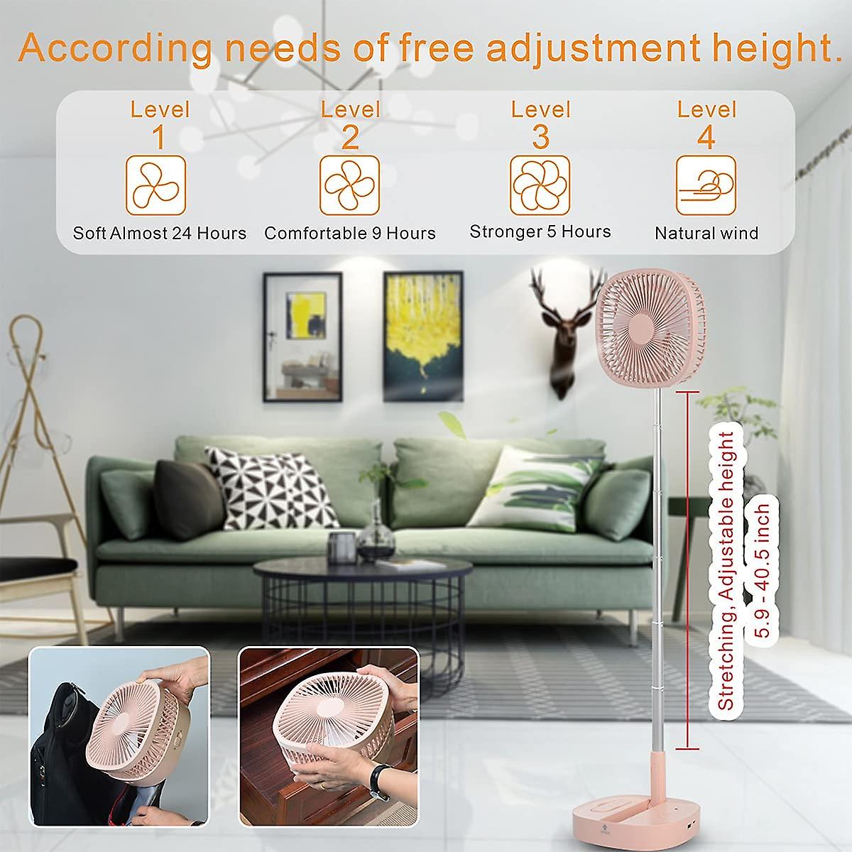 Portable Pedestal Fan - Foldaway Standing Fan Foldable Desk Fan ...