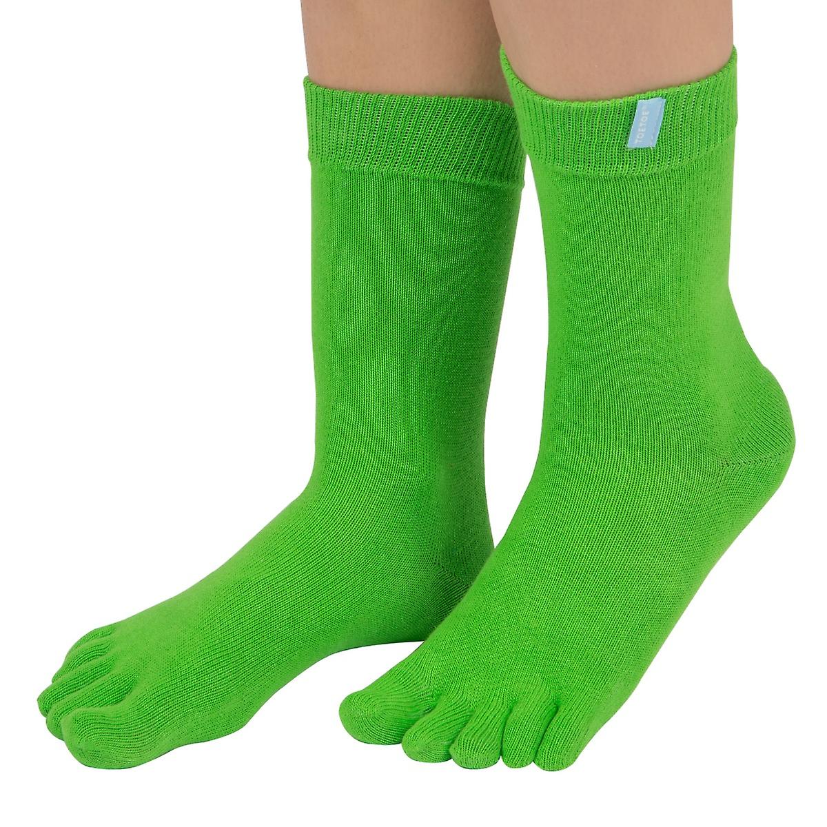TOETOE Essential Everyday Unisex Mid-Calf Plain Cotton Toe Socks ...
