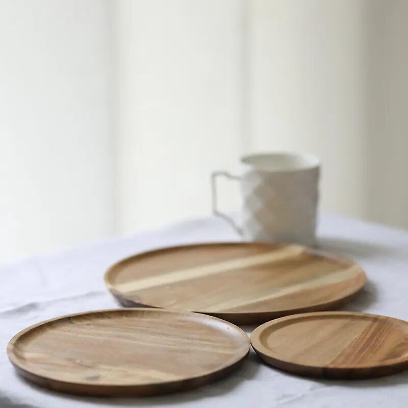 Wood Plates Serving Tray Family Simple Solid Wood Plate Fruit Food Dish ...