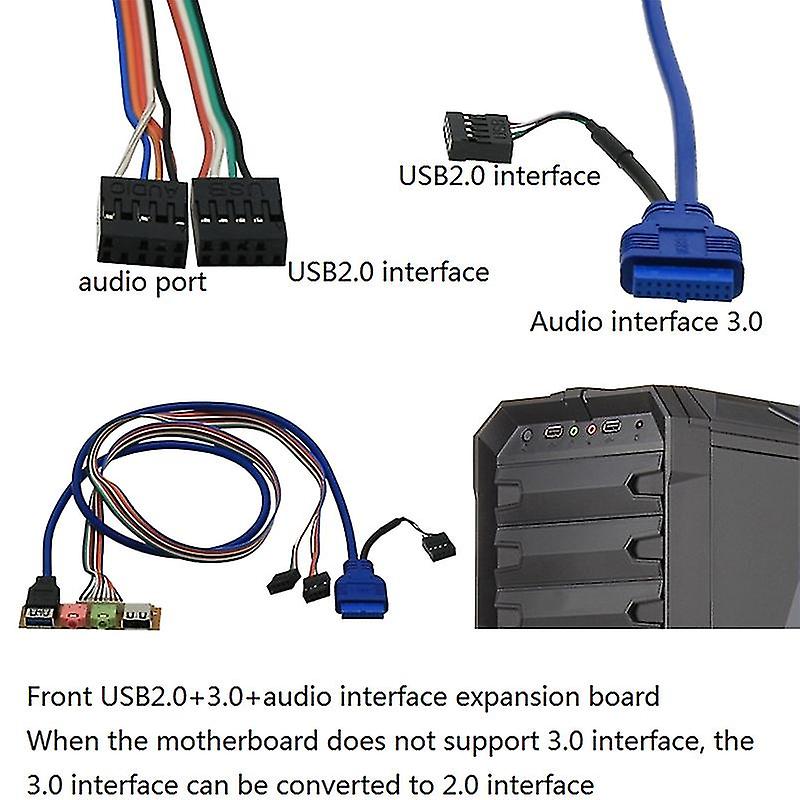 Usb 2.0+ 3.0 Port Chassis Pc Computer Case Audio Front Panel Replace ...