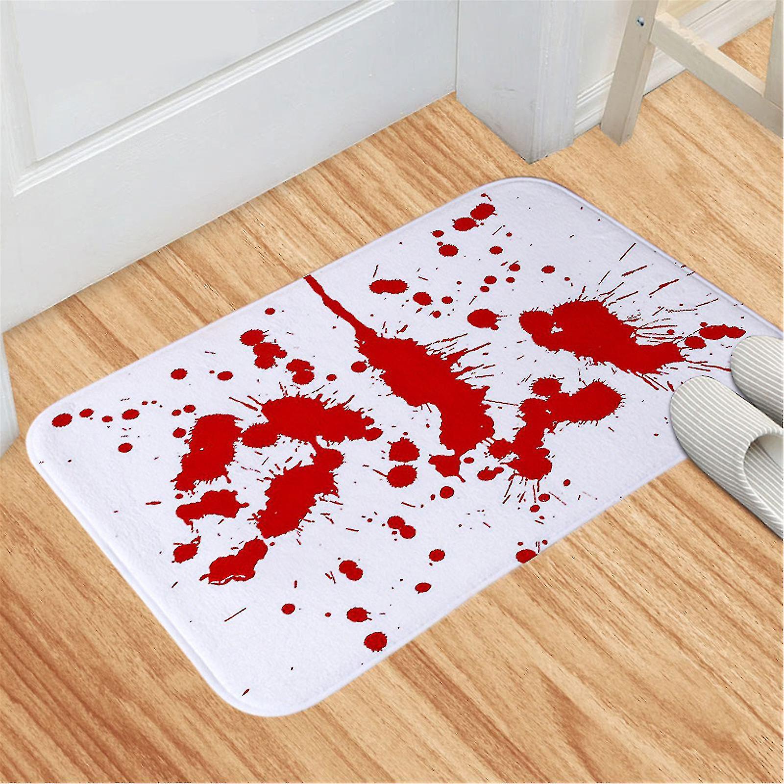 Hot Bath Mat Doormat Scary Horror Style Halloween Decoration Blood Foot ...