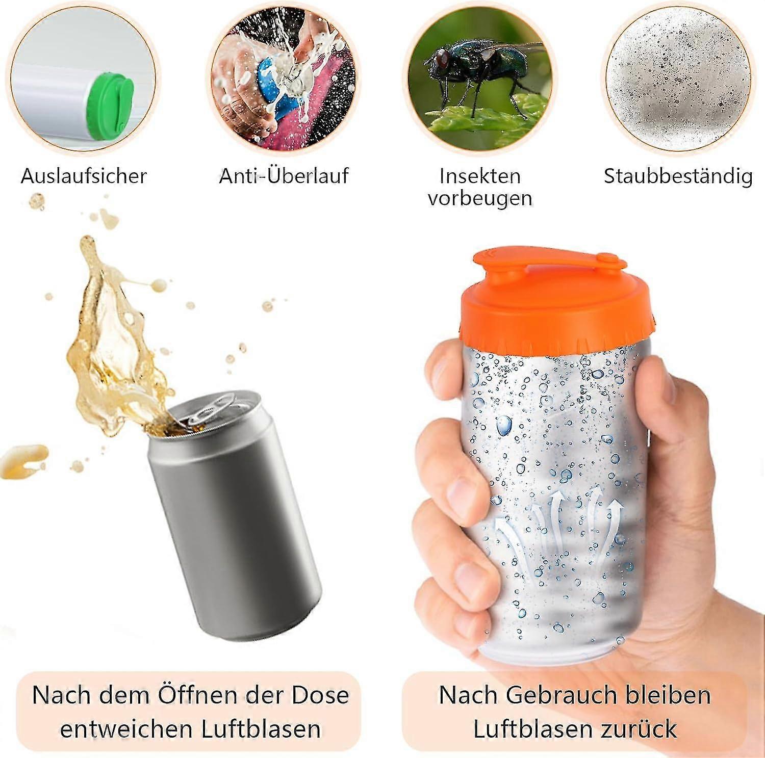 6 Pack Beverage Can Caps, Silicone Beverage Can Lids Dustproof Leak ...