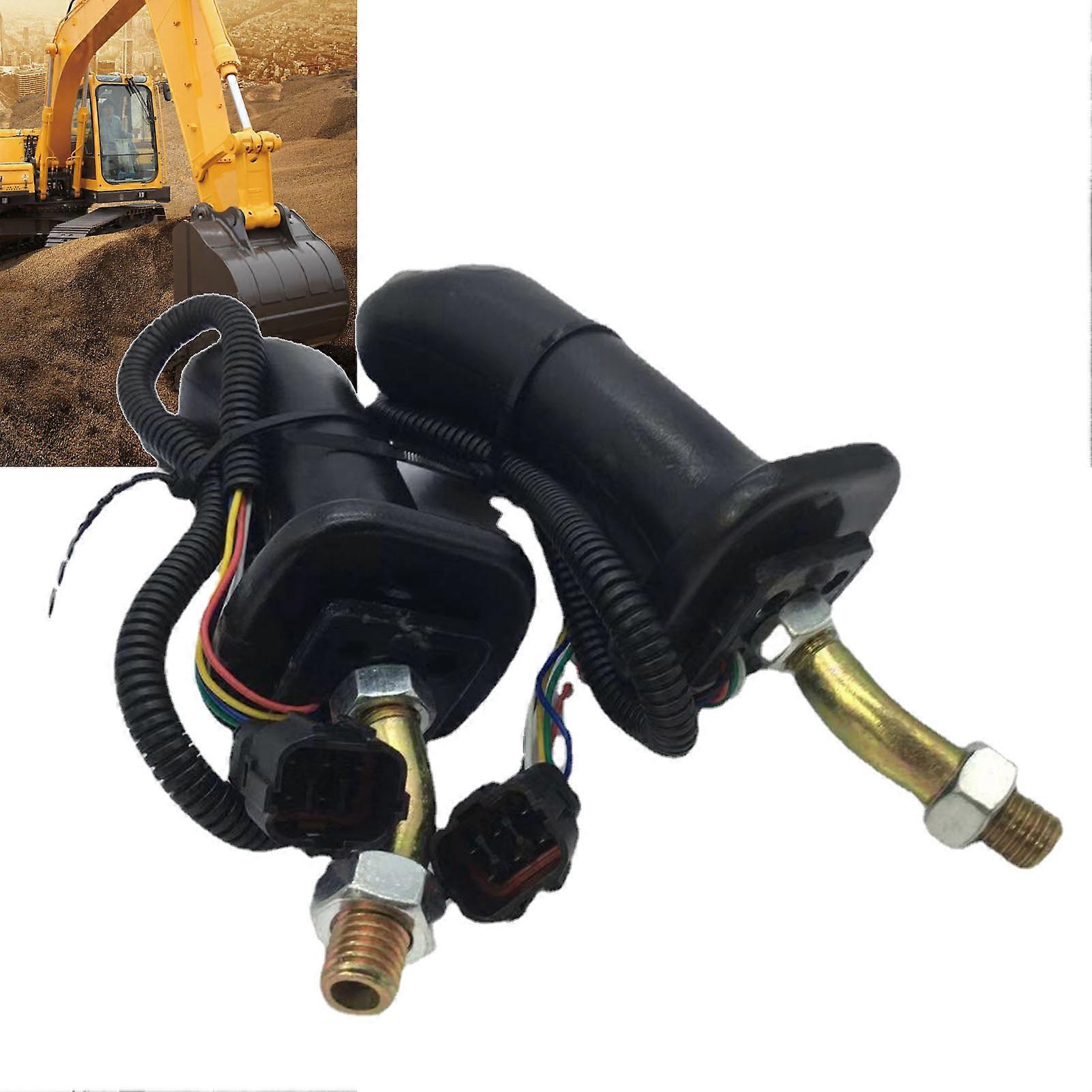 2PCS Excavator Joystick Handles Ergonomic Grip Precise Control Button ...