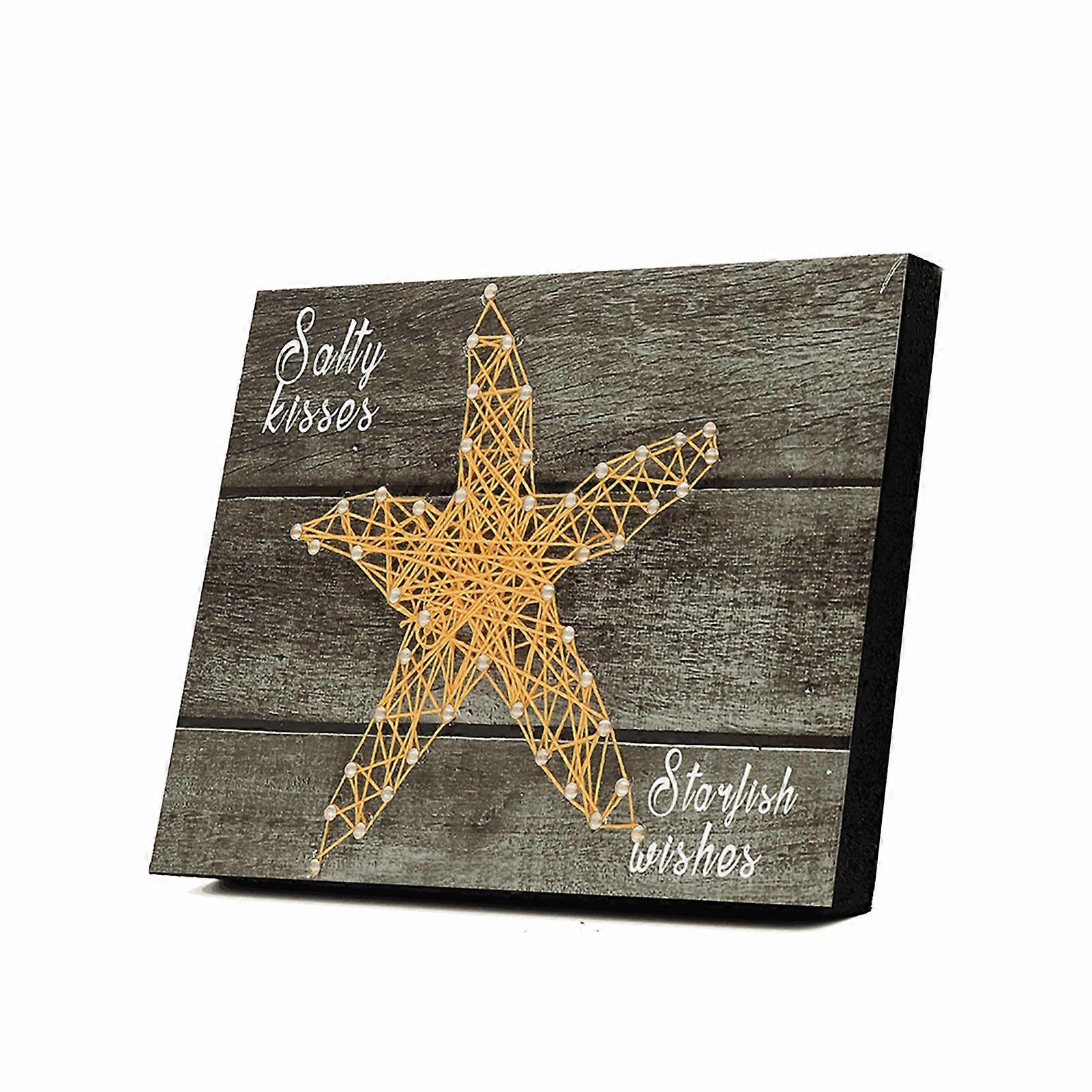 Starfish Pattern DIY Nail String Art Kit 3D Drawing Nails Winding Lines ...