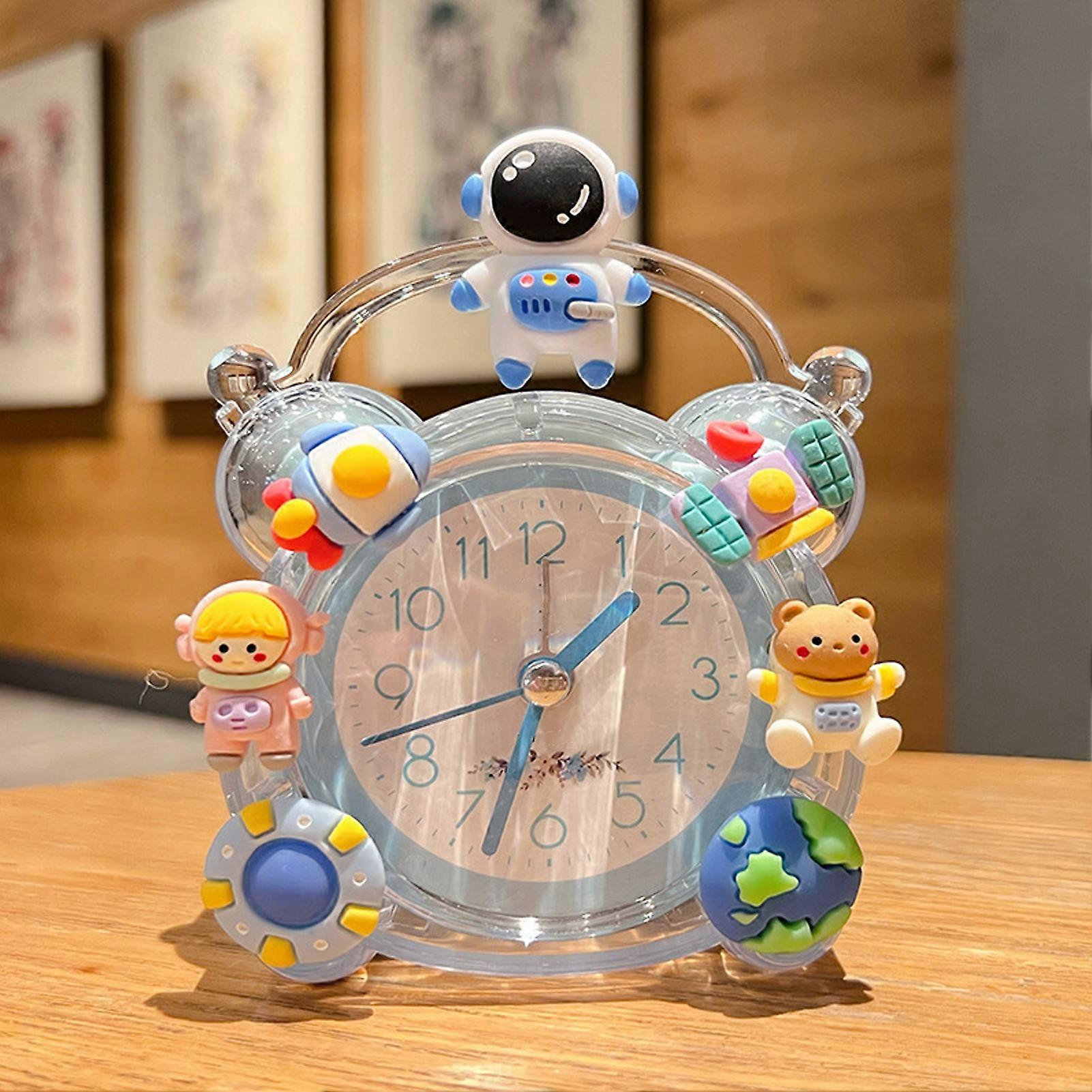 Cartoon Alarm Clock Quiet Cute Decorative Portable Kids Desk Clock for ...