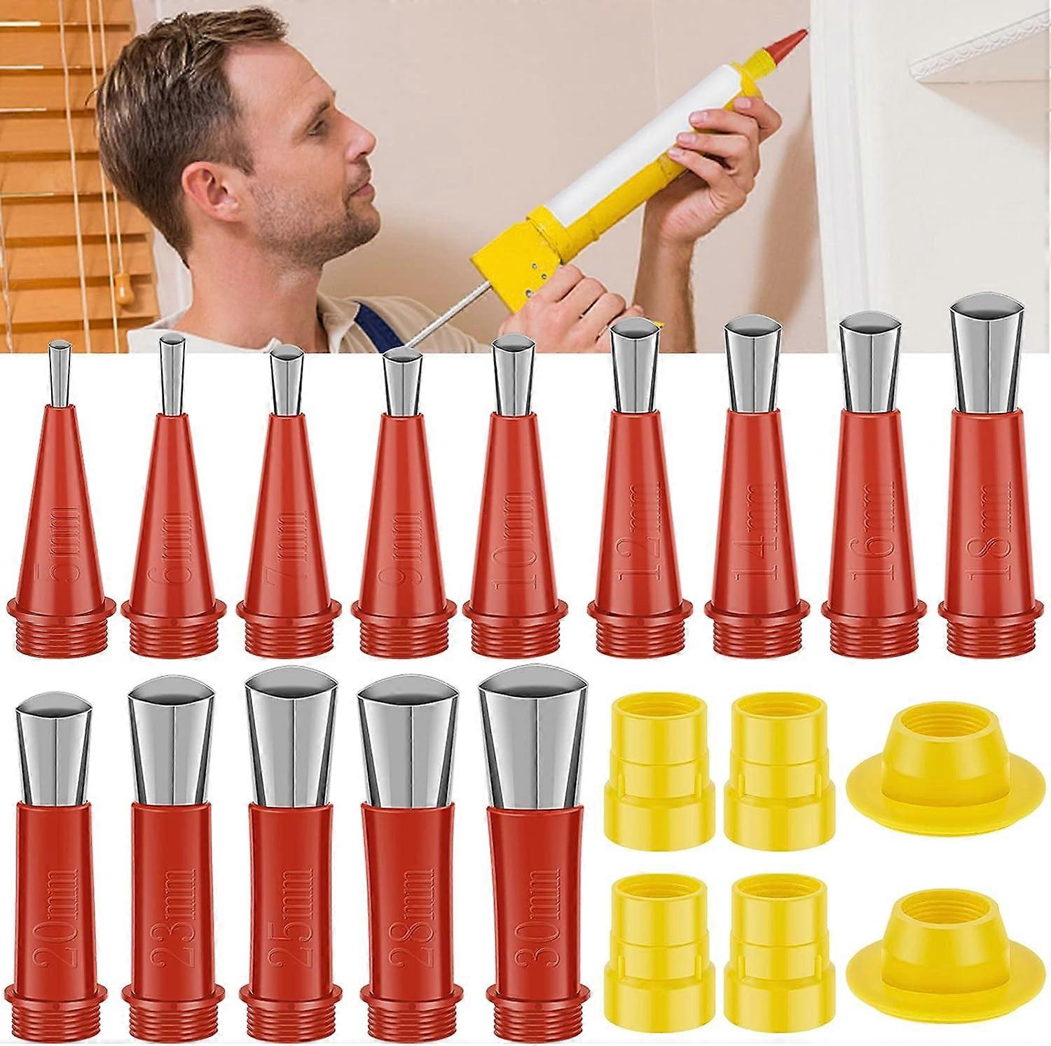 18/22Pcs Caulking Tips Set, Stainless Steel Caulking Nozzle Coating ...