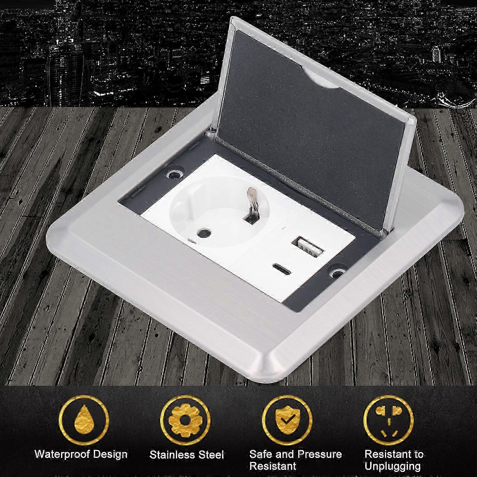 For Recessed Floor Outlet 16A Socket - USB Type C Port Floor Power ...