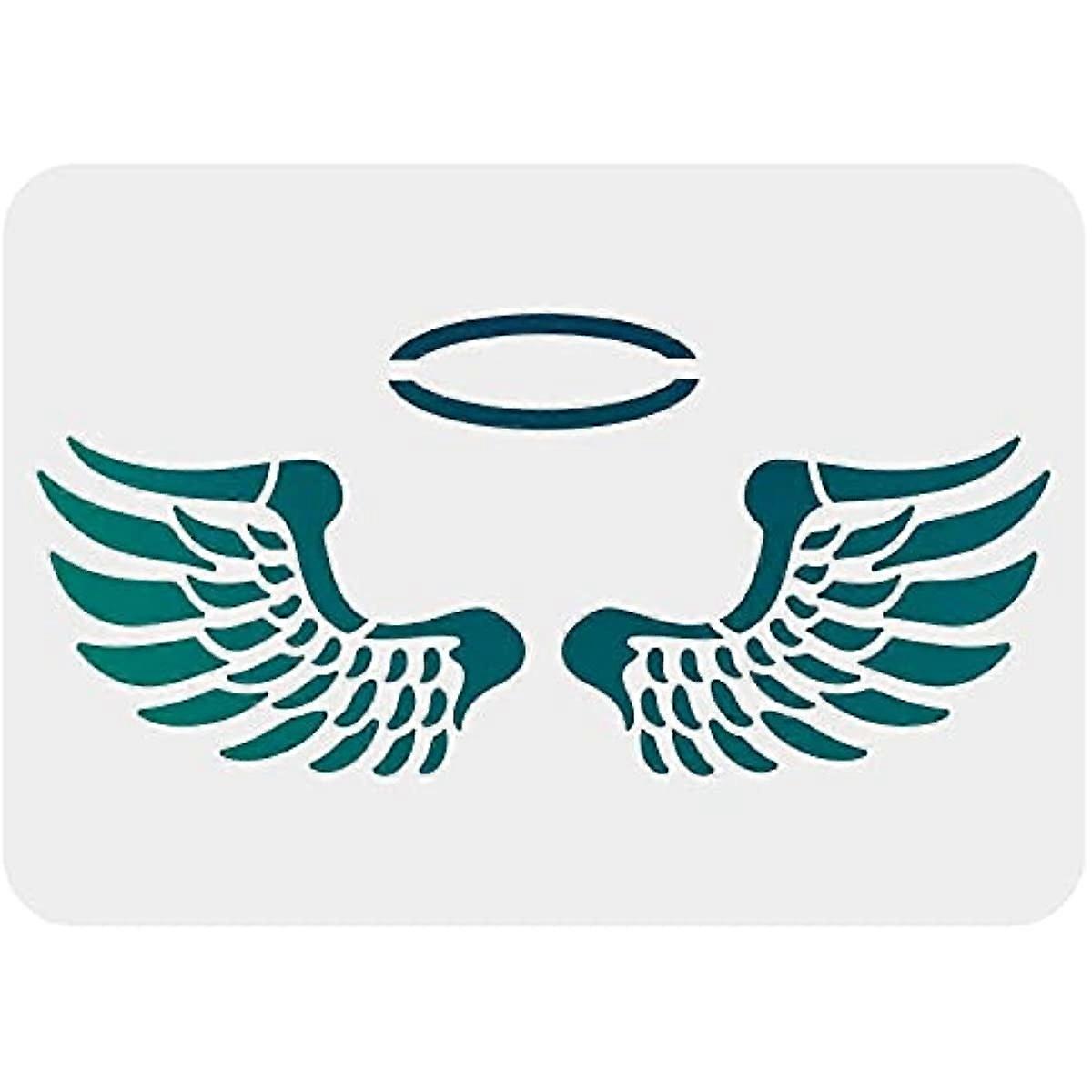 Angel Wings Stencil 12"x8"/30x21cm Rectangle Wings Painting Stencil ...