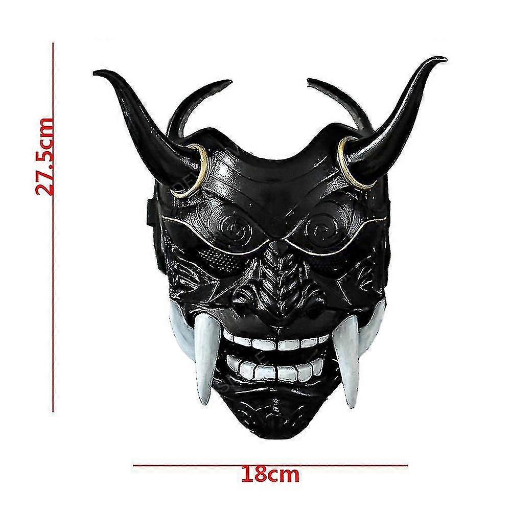 Samurai Oni Mask Japanese Hannya Headgear Mask Halloween Cosplay Fancy ...