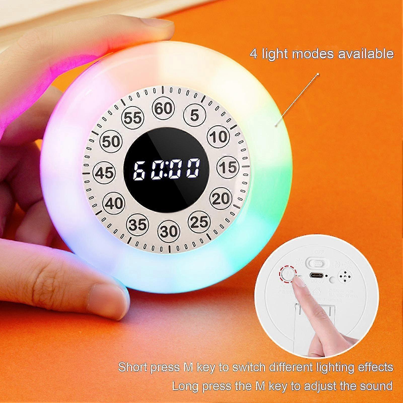 Rechargeable Visual Timer With Rgb Light 60 Minute Countdown Clock Kids ...