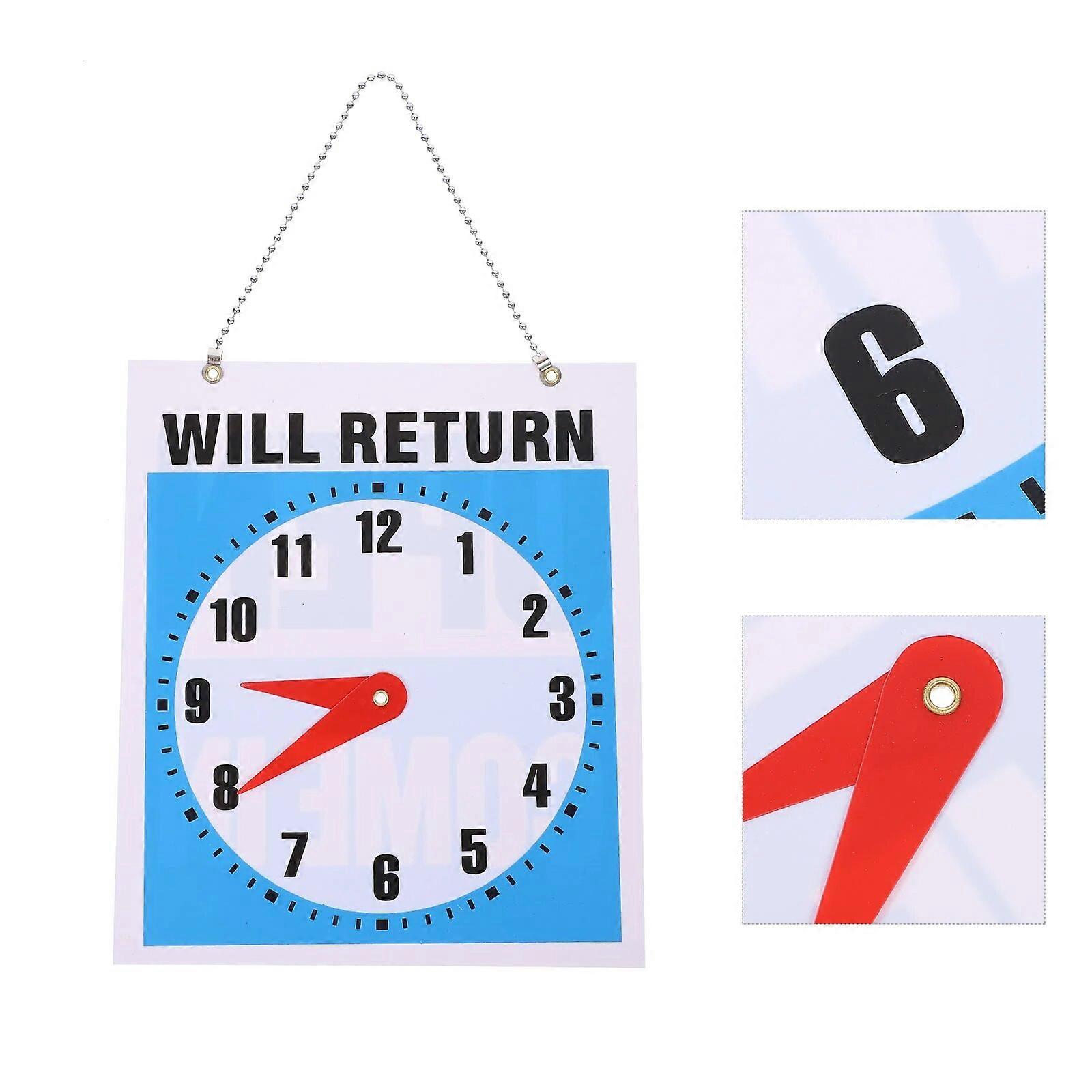 Be Back Sign with Clock Will Return Door Sign Open and Closed Signs for ...