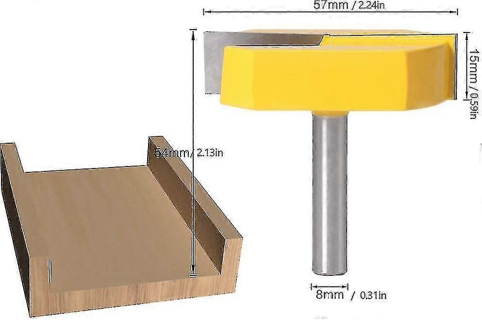 8x57mm Surfacing Router Bit Bottom Surface Planing Wood Cutter Milling ...