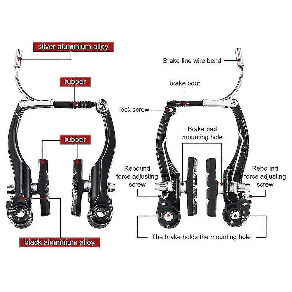 Complete Bicycle Mountain Bike Set,v Brake + Outer Cables + Lever ...