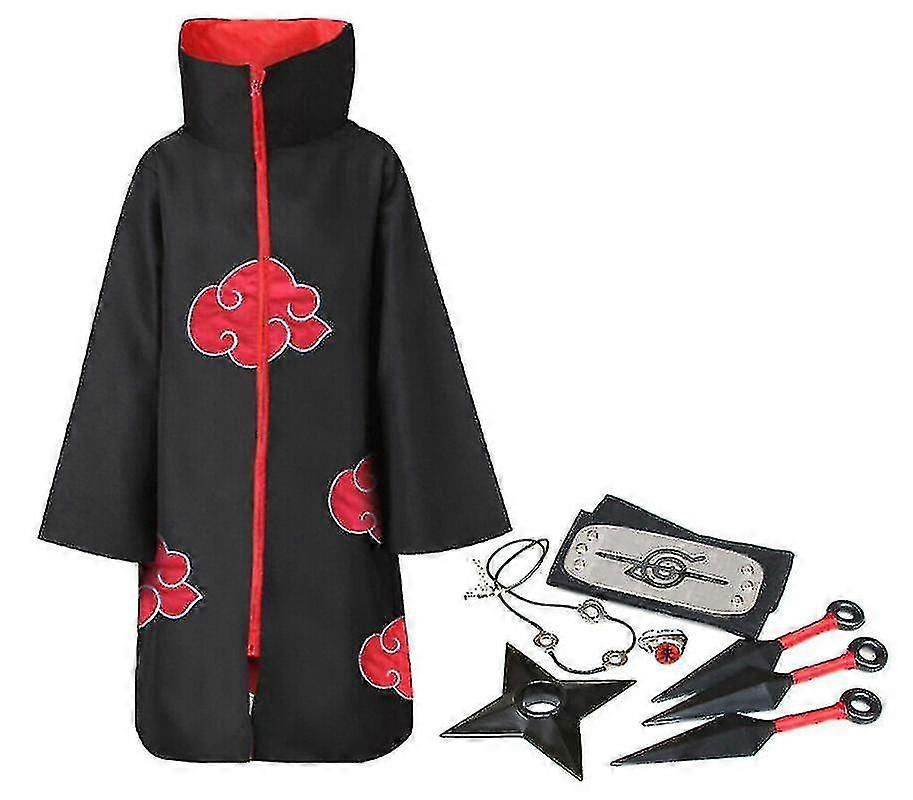 Akatsuki Uchiha Itachi Anime Cosplay Unisex Costume Ninja Naruto Cloak ...