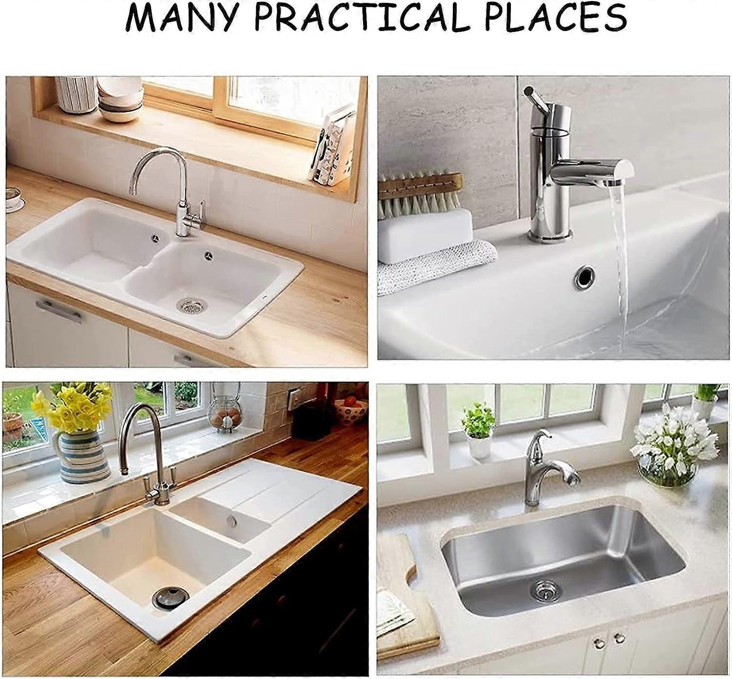 6 Pieces Wash Basin Overflow Cover, Round Hole Sink Trim, Round Drain ...