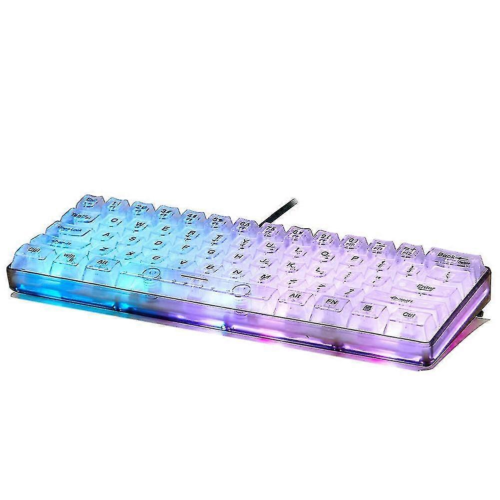 Wired 61 Key Transparent Keycaps Ice Crystal Keycap Rgb Backlit For ...