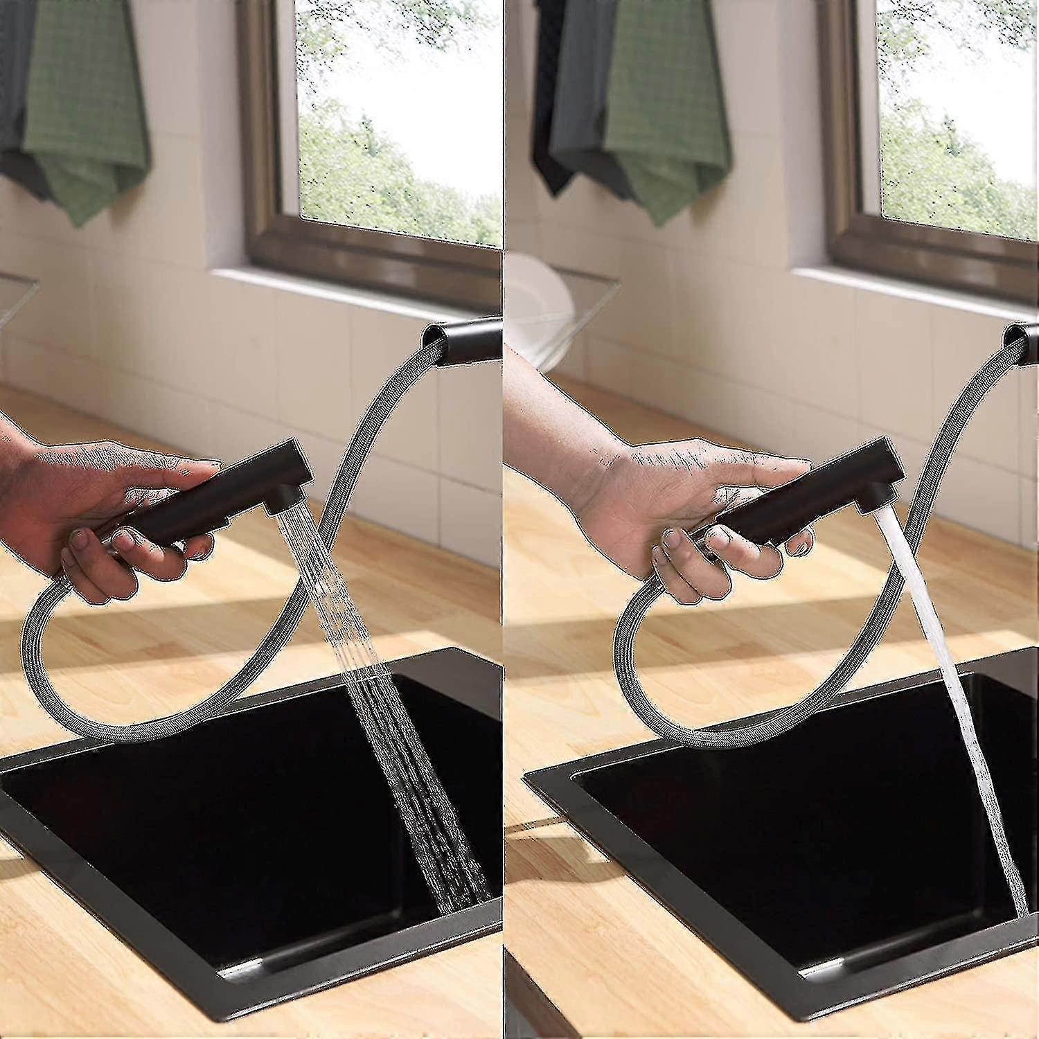 Kitchen Faucet With Black Spray, Kitchen Mixer With Pull-out Spray, 360 ...