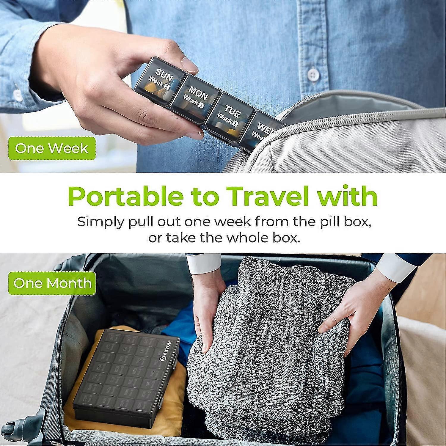 Monthly Pill Organizer Box Organized By Week, One Month 4 Weeks Pill ...