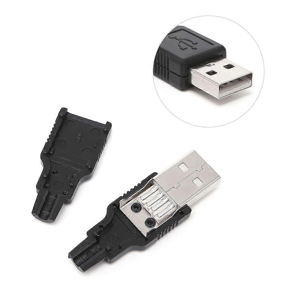 10 Sets DIY USB 2.0 Type A Male USB 4 Pin Plug Socket Connector for w ...