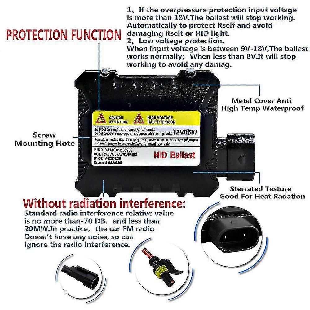 55w Hid Bi Xenon Ballast 12v Digital Slim Ballast Fast Electronic Ballast For H1 H3 H3c H4-1 H4 ...