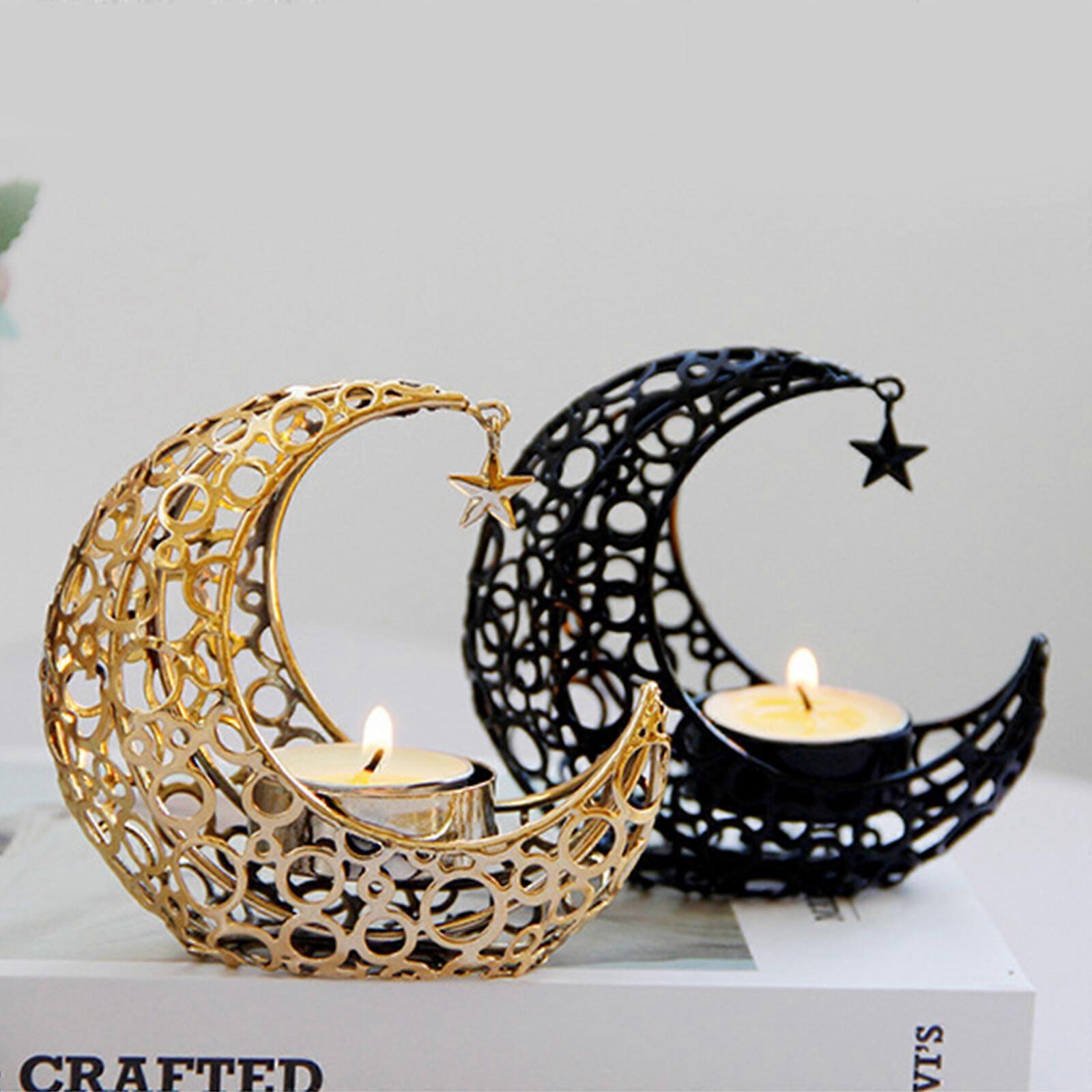 Candle Holder for Pillar Candles Metal Candlestick Moon Shape Candle ...