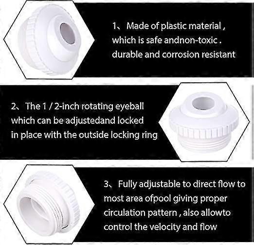 2pcs Pool Jet Nozzles, 3/4" Directional Flow Eyeball Inlet Jet ...