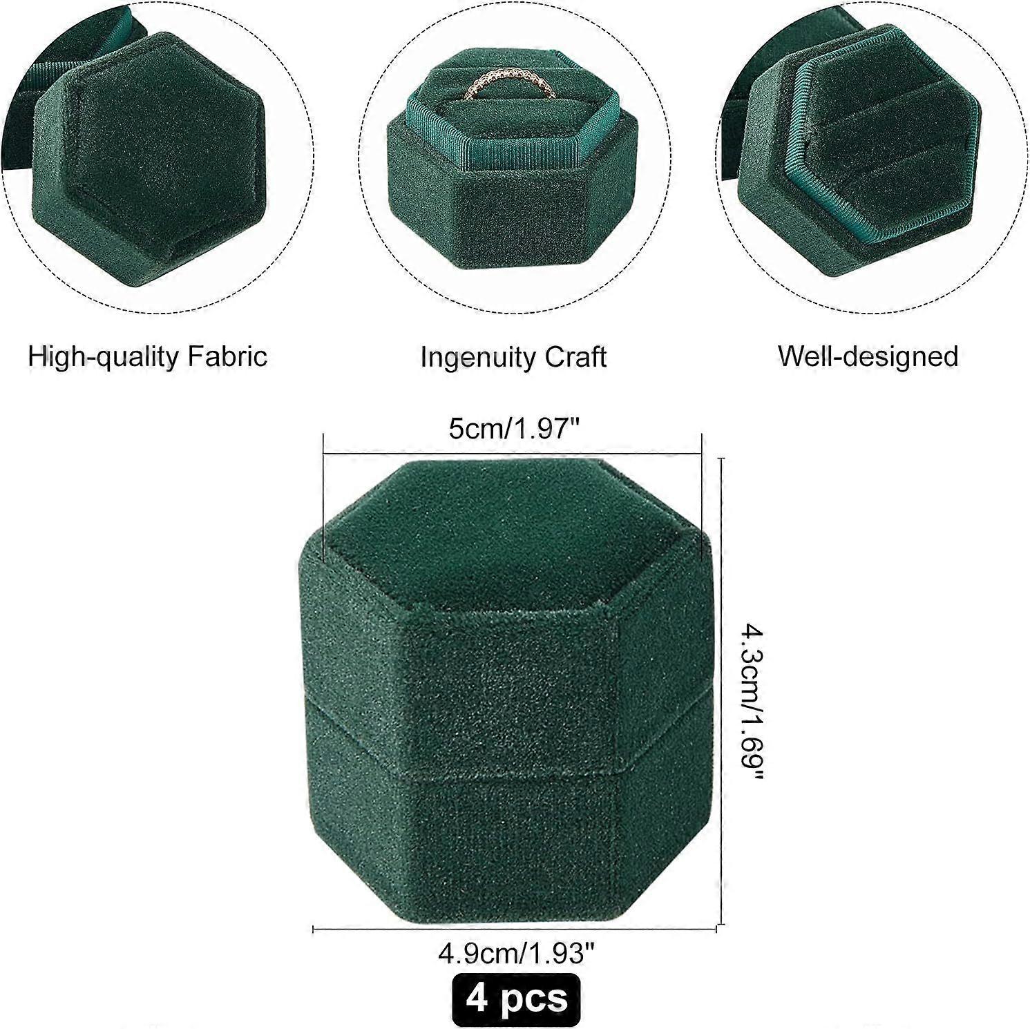4 Pcs Velvet Ring Box Polygonal Ring Storage Box Jewelry Boxes Earring ...