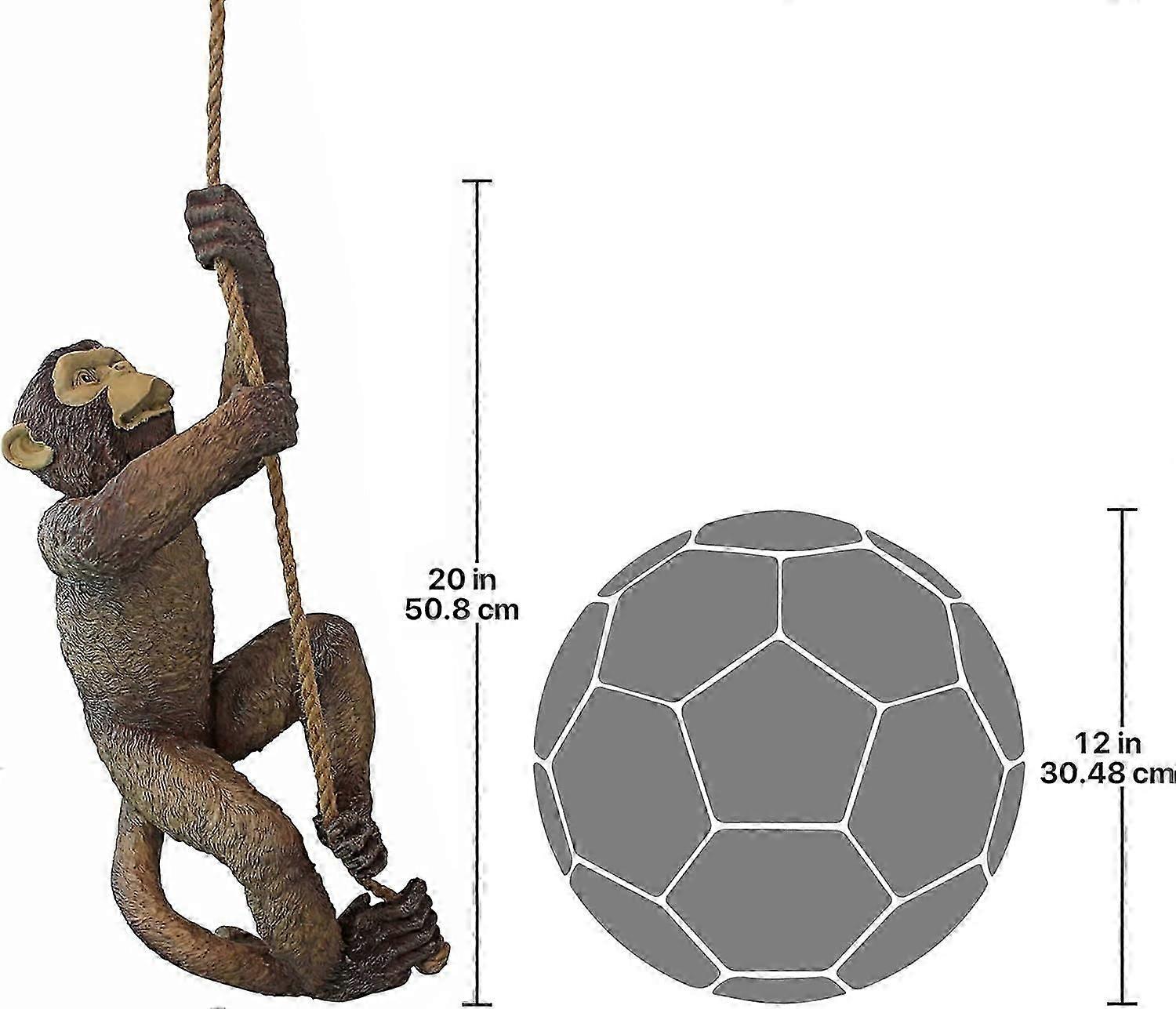 Chico The Chimpanzee Baby Monkey Hanging Animal Statue, 16 Inches High ...