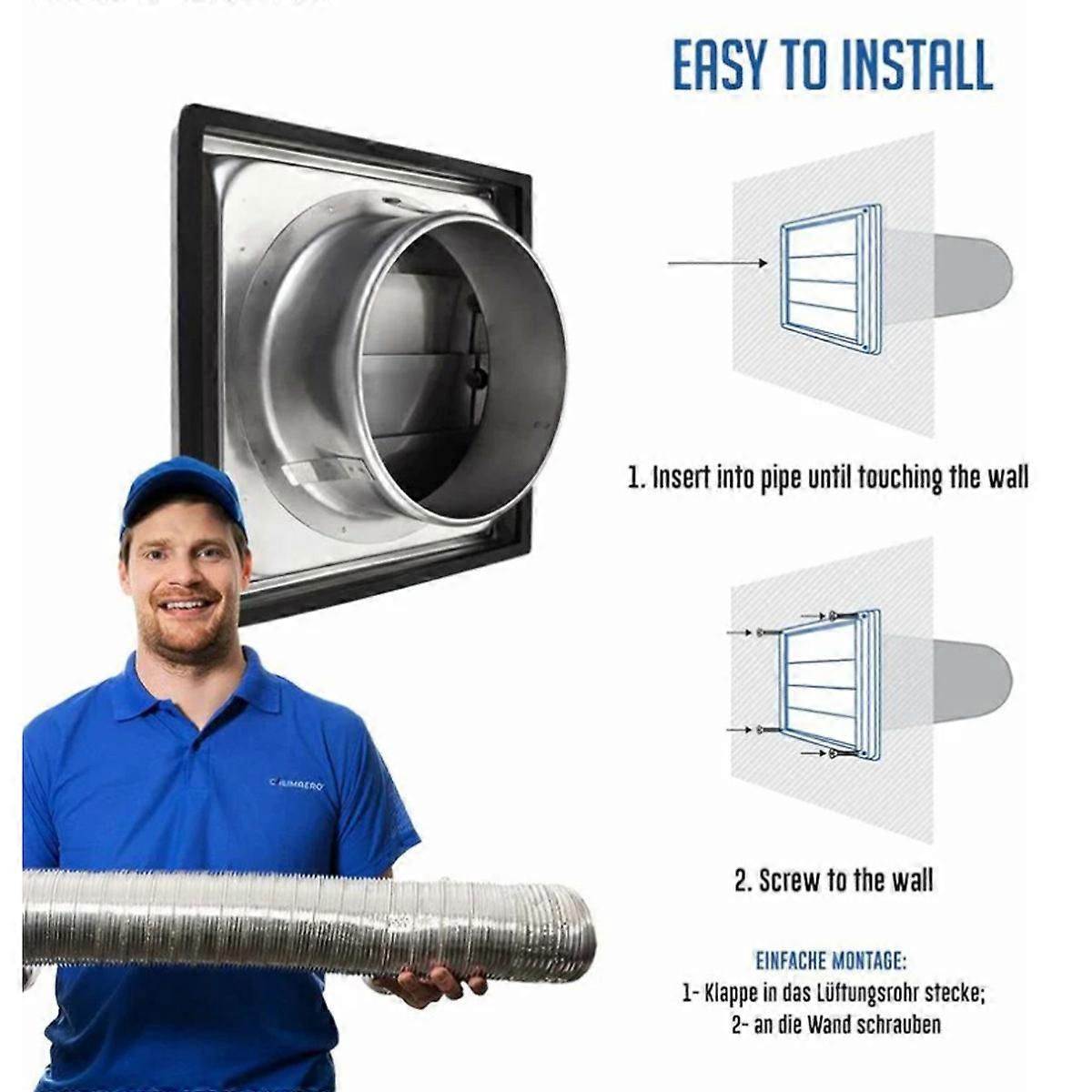 Weatherproof Outdoor Vent Cover, Stainless Steel Dryer Vent Cover With ...