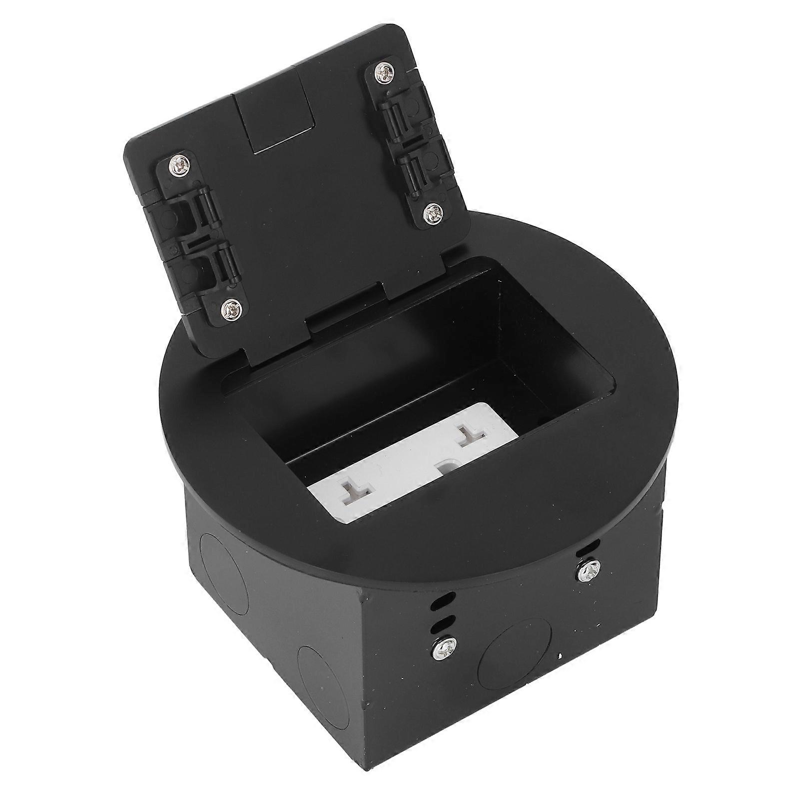 Floor Power Socket Box 20A 3 Prong Hole Stainless Steel Round Recessed ...