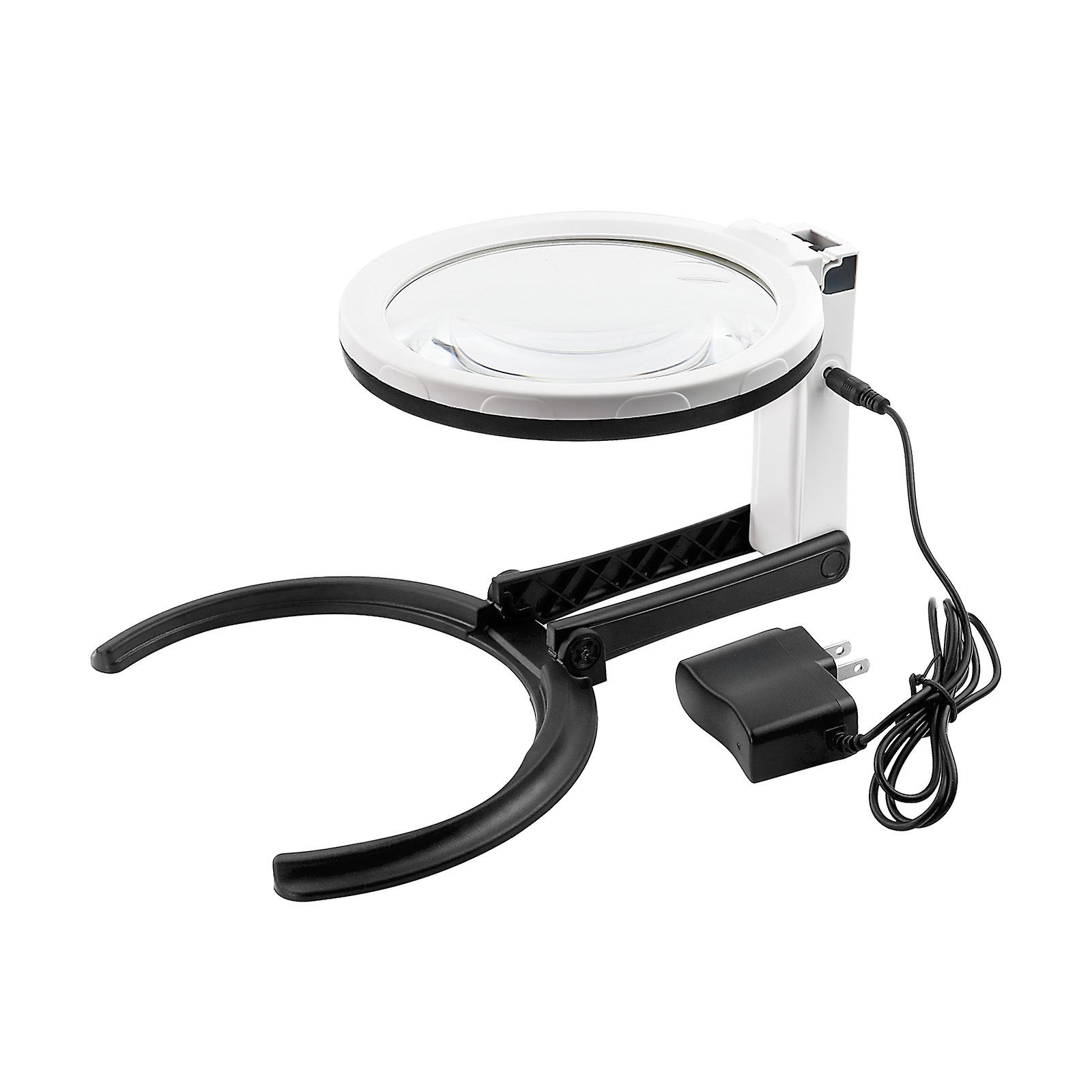 Standing Handheld Illuminated Magnifier, Table Magnifier with LED Light ...