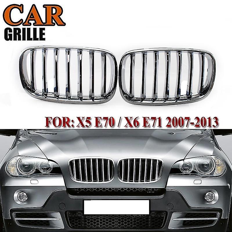 X5 X6 Grill Front Chrome Bumper Kidney Grille For - X5 E70 X6 E71 2 ...