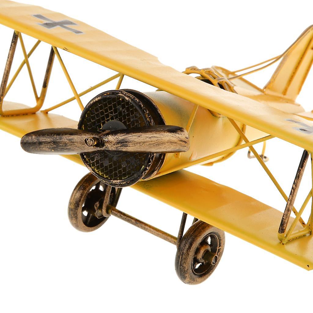 3st Retro Metall Flygplan Modell Biplan Plan Flygplan Heminredning ...