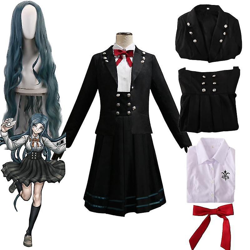 Anime Danganronpa V3 Shirogane Tsumugi Cosplay School Girls Uniform Wig ...