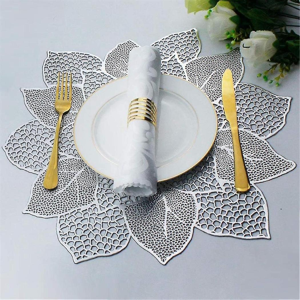 Placemat For Dining Table Set Of 6 Table Mat Hollow Out Hibiscus Flower ...