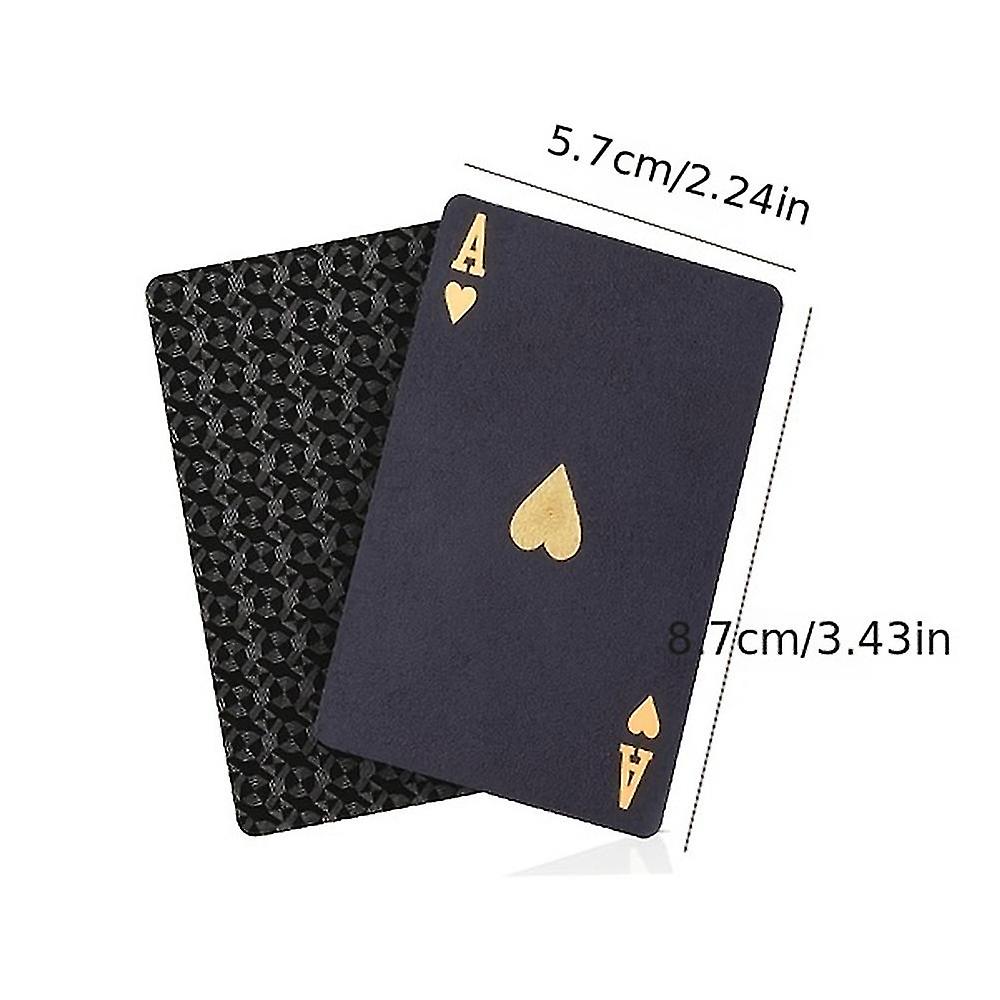 Waterproof 1 Deck Of Playing Cards Poker Black Gold Professional ...