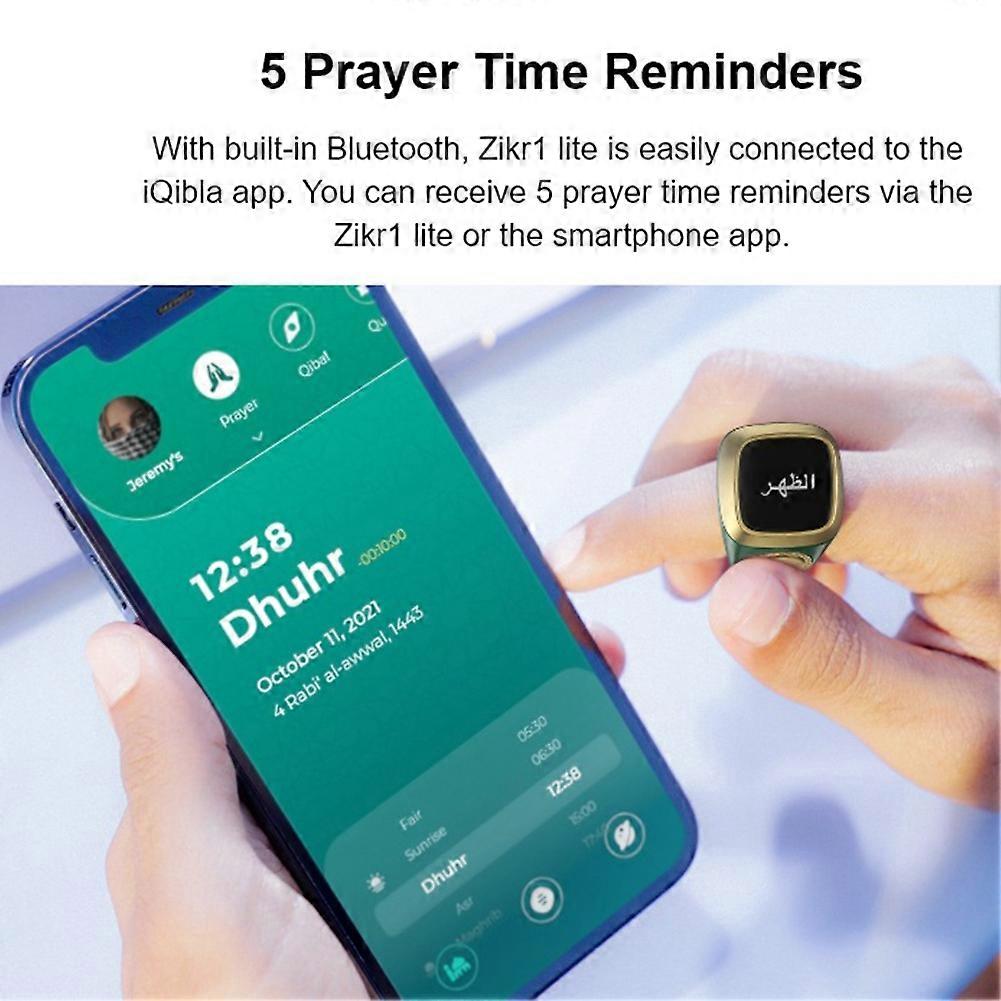 Smart Tasbih Tally Counter Ring for Muslims Digital Tasbeeh 5 Prayer ...